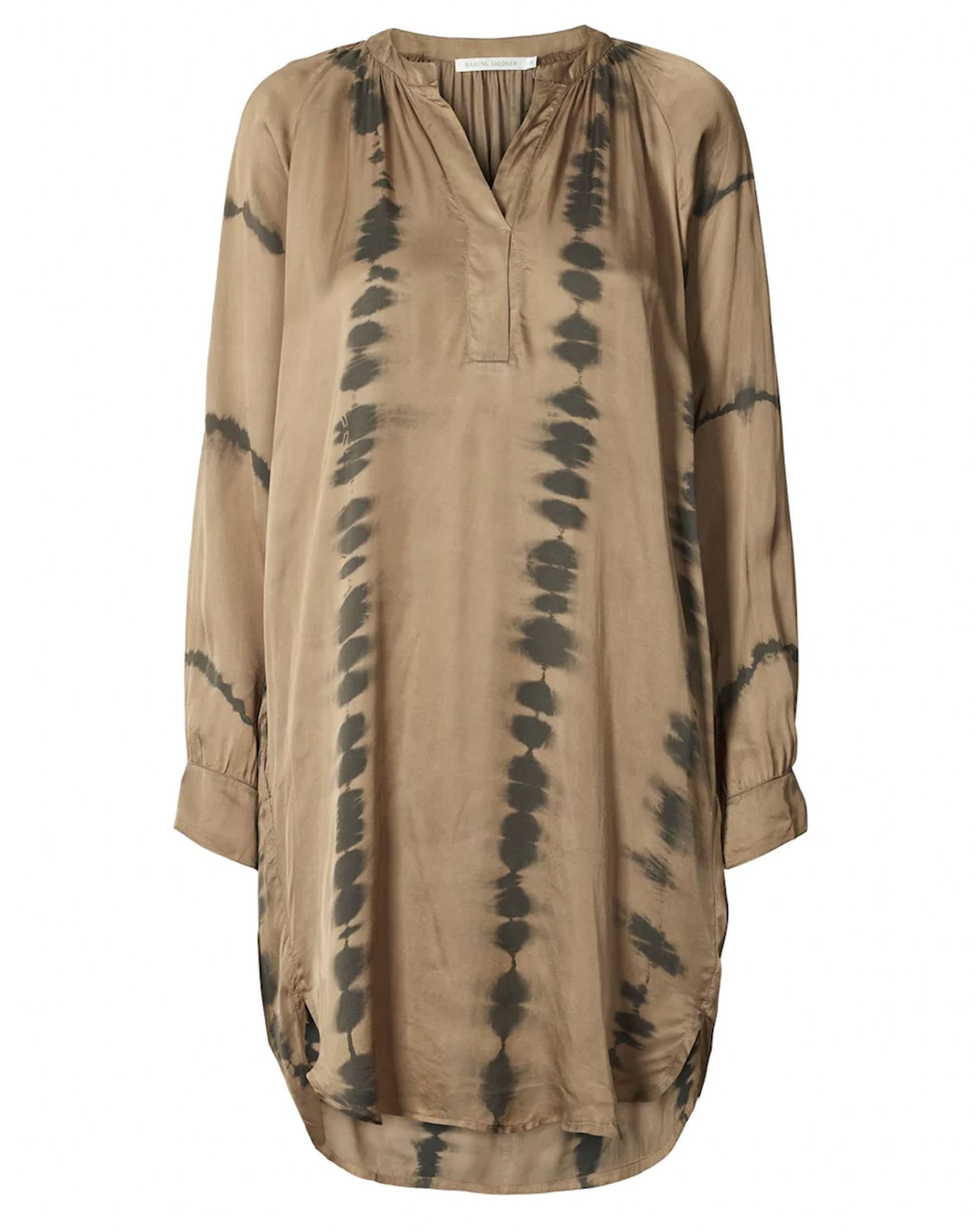 Rabens Saloner Sam Motley Short Kaftan Kjole i Brun til Kvinder - byKalstrup